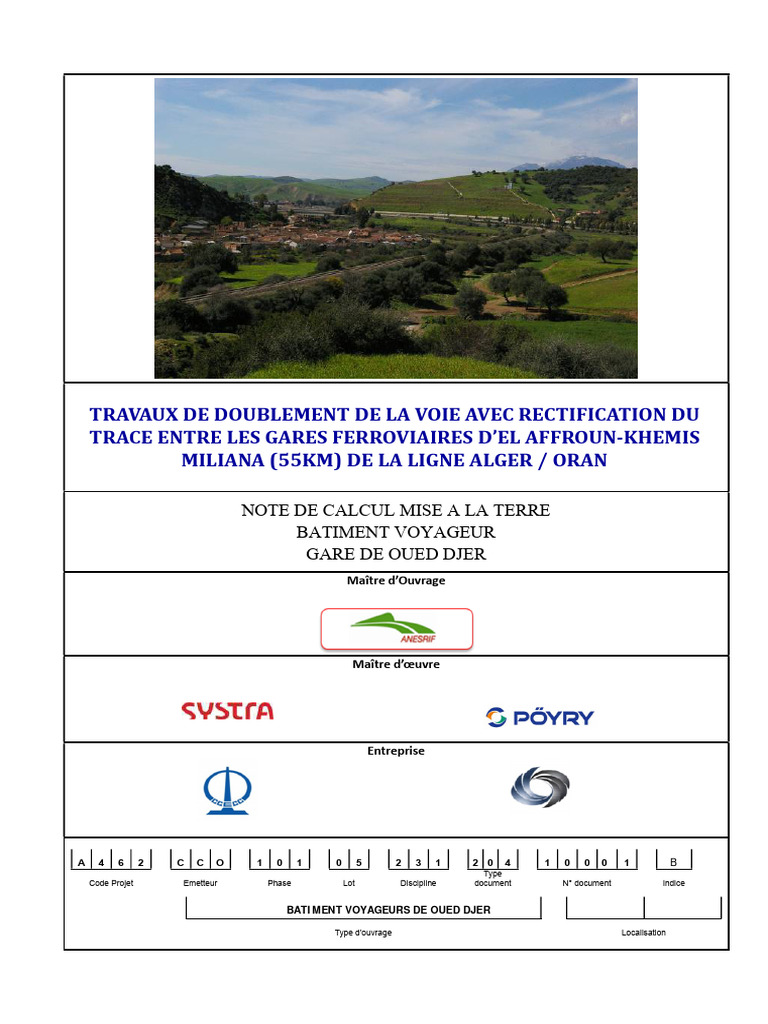Travaux de Doublement de La Voie Avec Rectification Du Trace Entre Les Gares Ferroviaires D'El ...