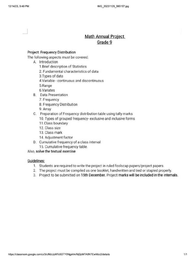 Maths Project Pdf