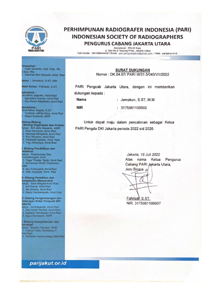 Perhimpunan Radiografer Indonesia (Pari) | PDF