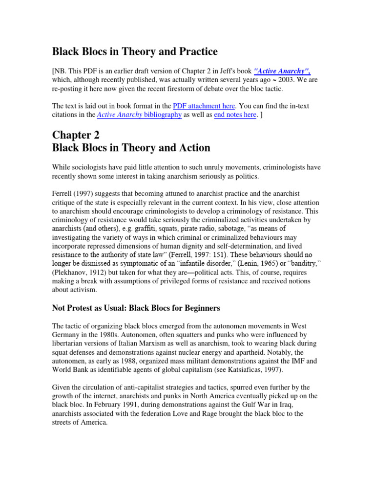 Black Block Jeff Shantz | PDF | Anarchism | Eastern Bloc