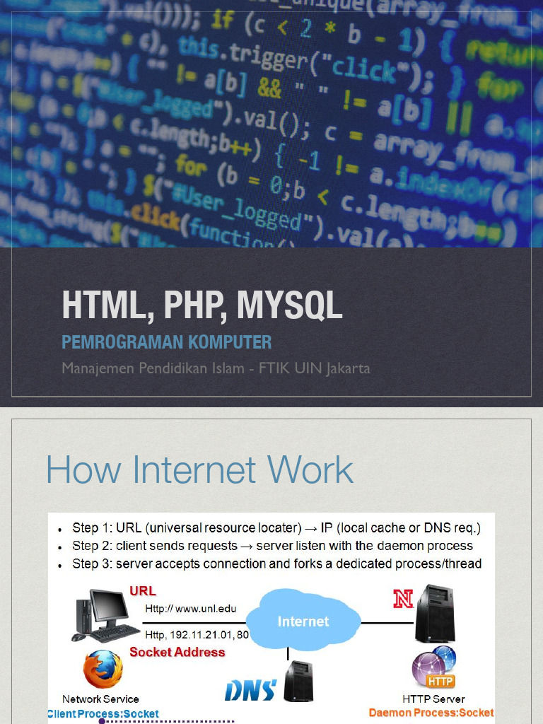 Panduan Dasar HTML, PHP, dan MySQL | PDF | Komputer | Teknologi & Rekayasa
