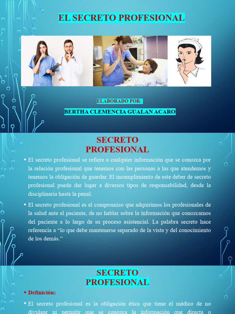 El Secreto Profesional | PDF | Enfermería | Médico