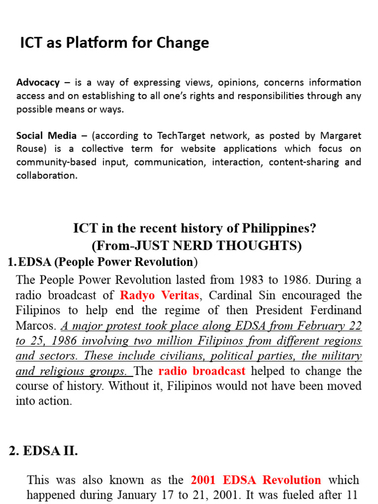 ICT As Platform For Change | PDF