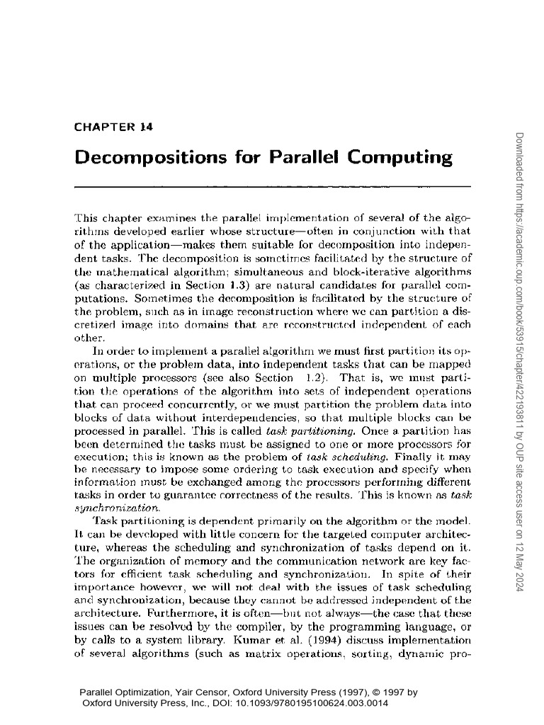 Decompositions For Parallel Computing: Task Scheduling | PDF | Matrix (Mathematics) | Parallel ...
