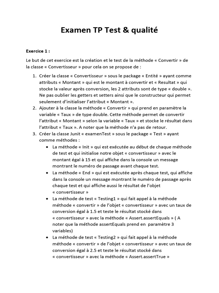 Examen TP Test de Conversion et Selenium | PDF | Informatique ...