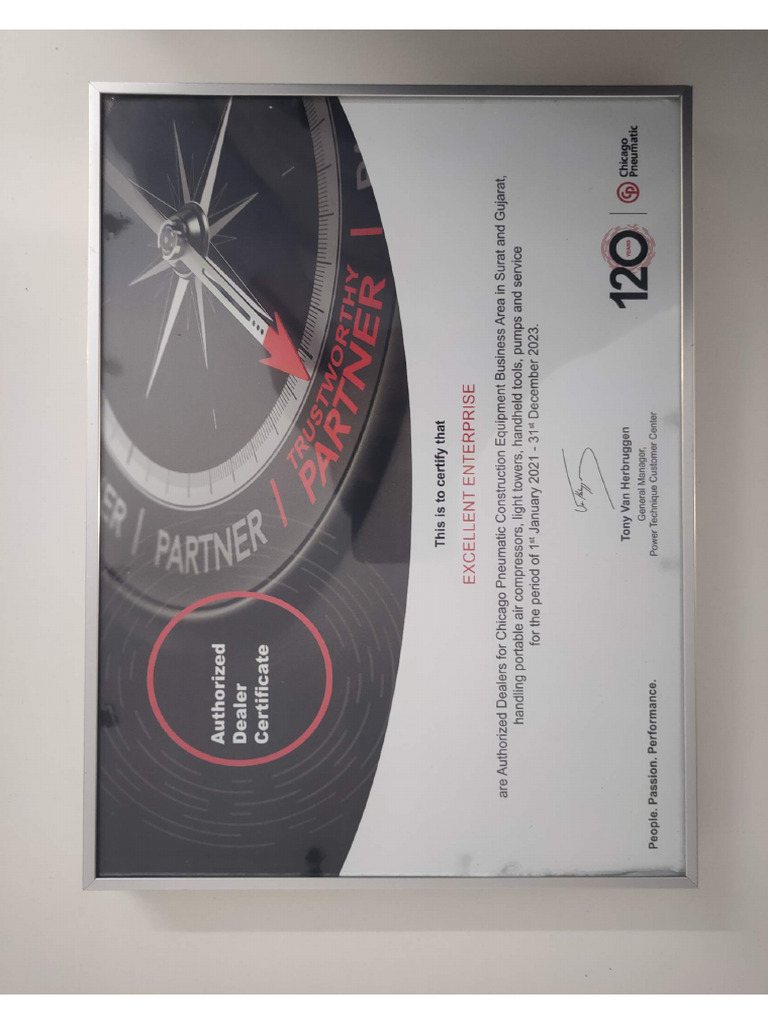 CP Compressor Certificate | PDF