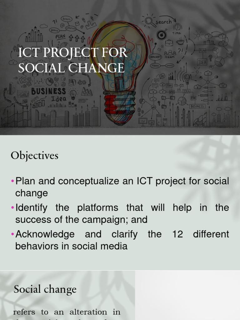 ICT-PROJECT-FOR-SOCIAL-CHANGE | PDF | Social Media | Popular Culture ...