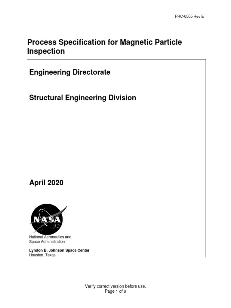 NASA Acceptance Criteria MPI | PDF | Nondestructive Testing | Building ...