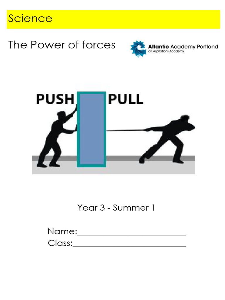 Year 3 Sum1 The Power of Forces Science Booklet | PDF | Force | Friction