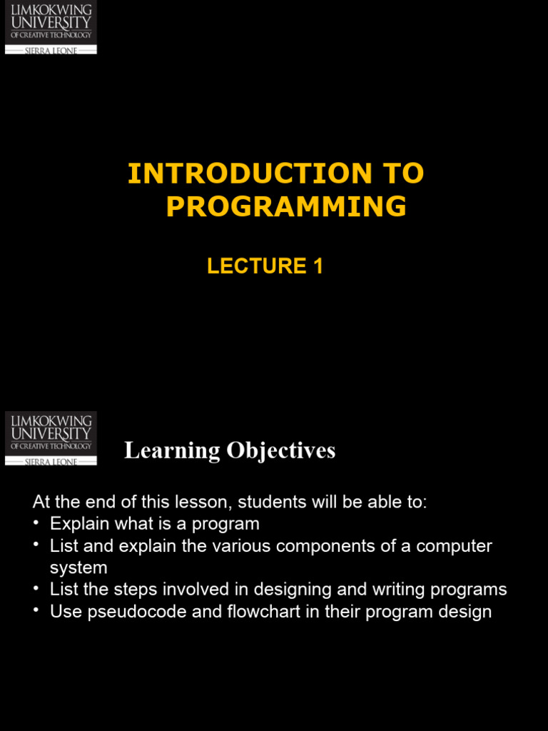 Introduction To Programming Wk1 | Download Free PDF | Computer Data Storage | Operating System