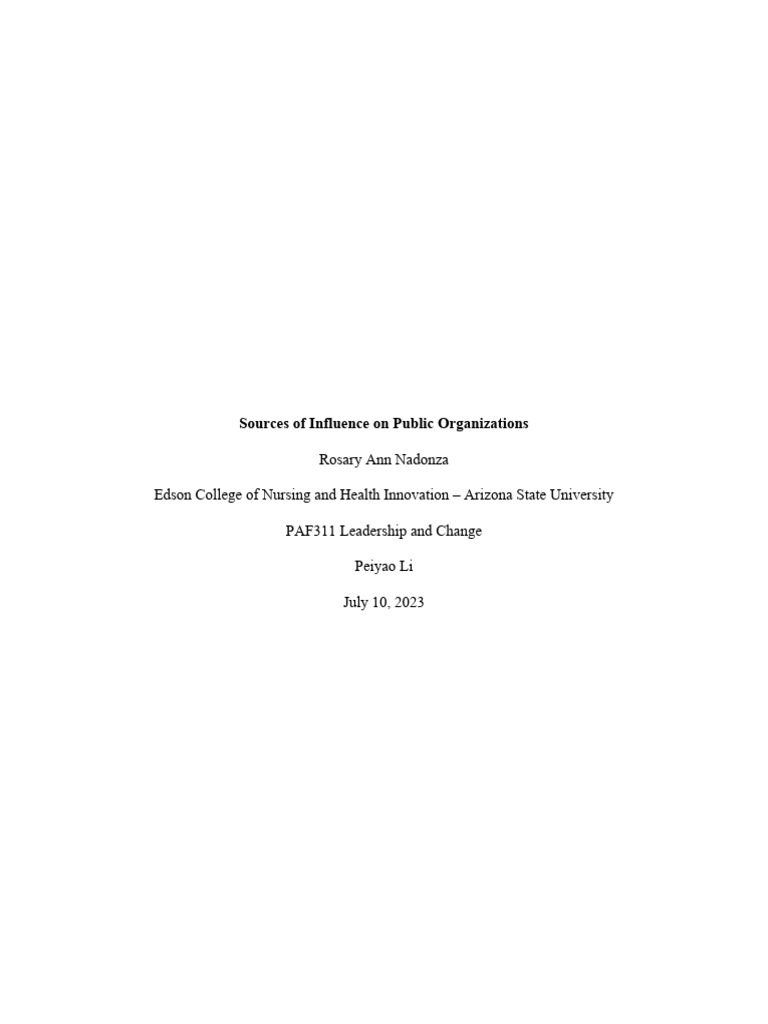 Essay 1 Public Service Organization | PDF | Food Bank | Hunger