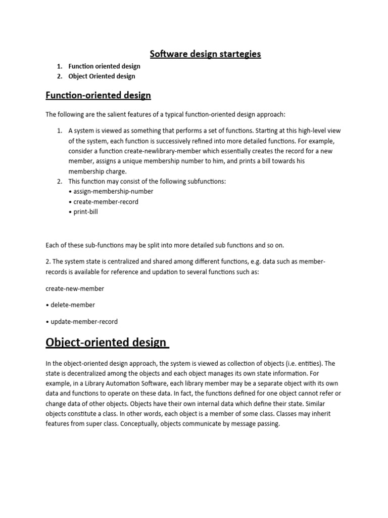 Software Design Startegies - MCA4 | PDF | Object Oriented Programming | Class (Computer Programming)