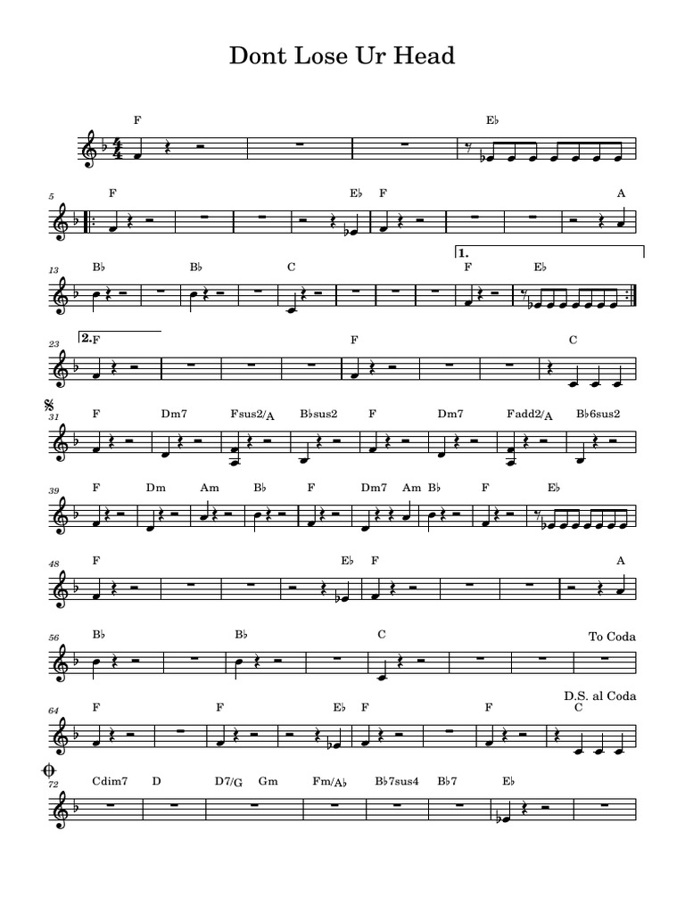 Six - Don't Lose Ur Head | PDF | Harmony | Elements Of Music