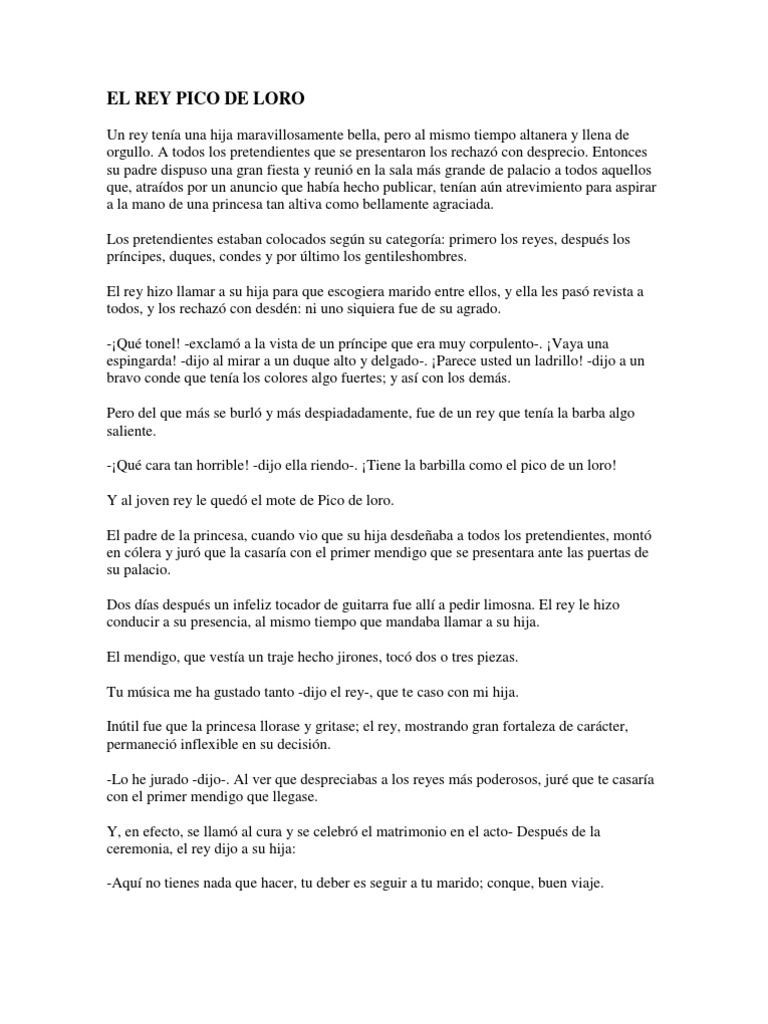 El Rey Pico de Loro | PDF