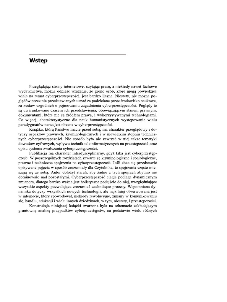 Paradygmaty Cyberprzestepczosci Wstep | PDF