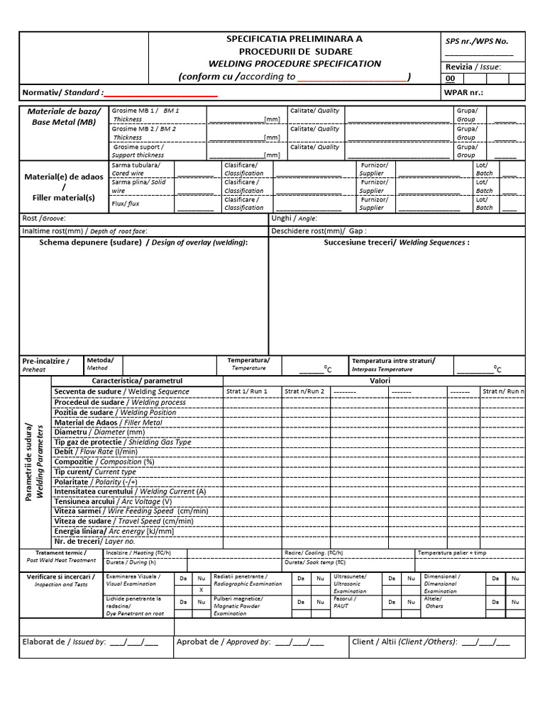 8 WPS Model | PDF | Welding | Construction