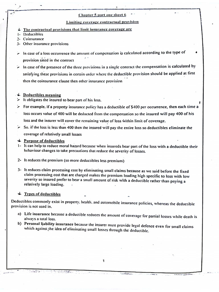 Insurance chp5 Part1 | PDF