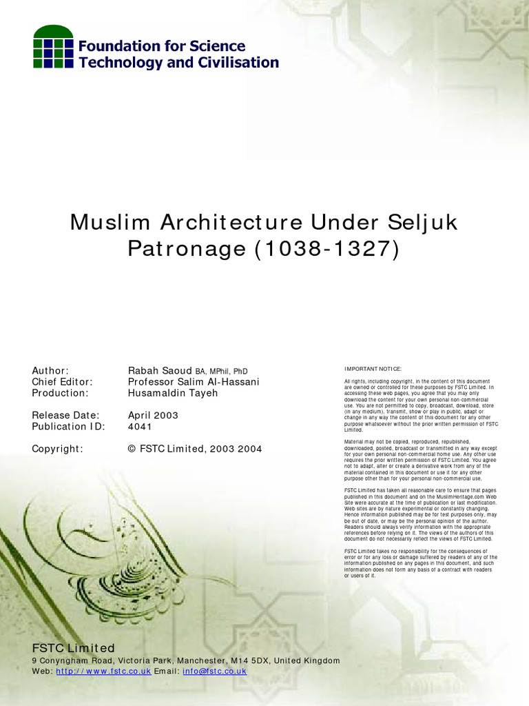 Main - Seljuk Architecture1 | PDF | Dome | Mosque