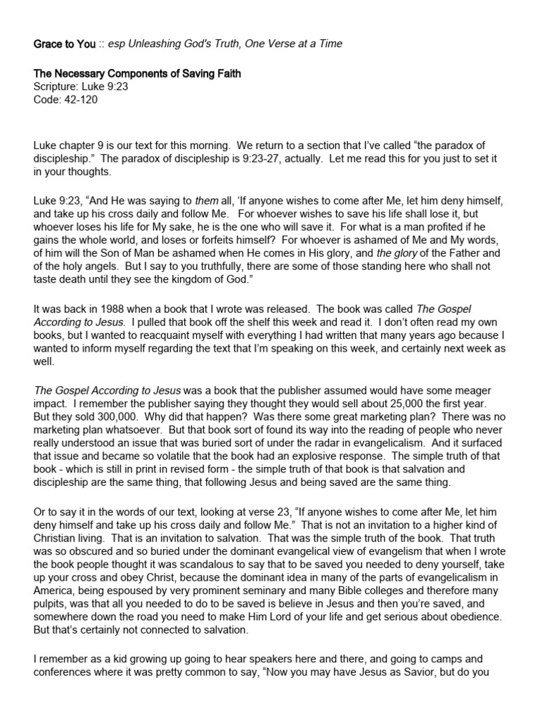 The Necessary Components of Saving Faith May 11 2024 | Download Free ...