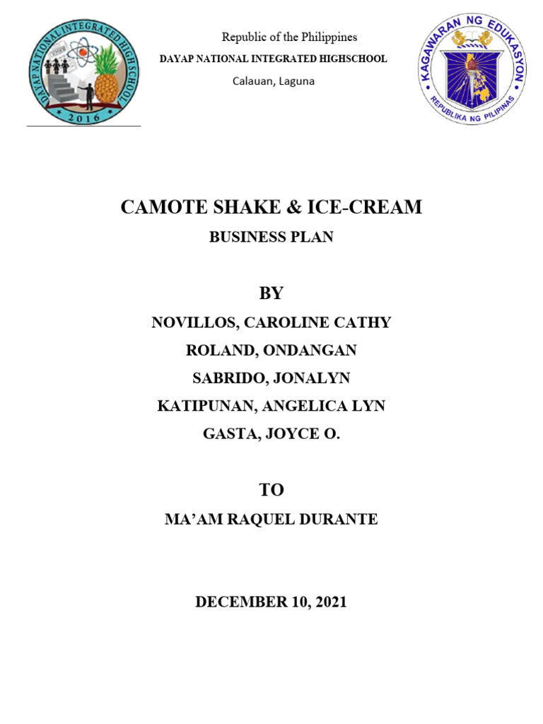 Camote Shake | PDF | Sweet Potato | Ice Cream