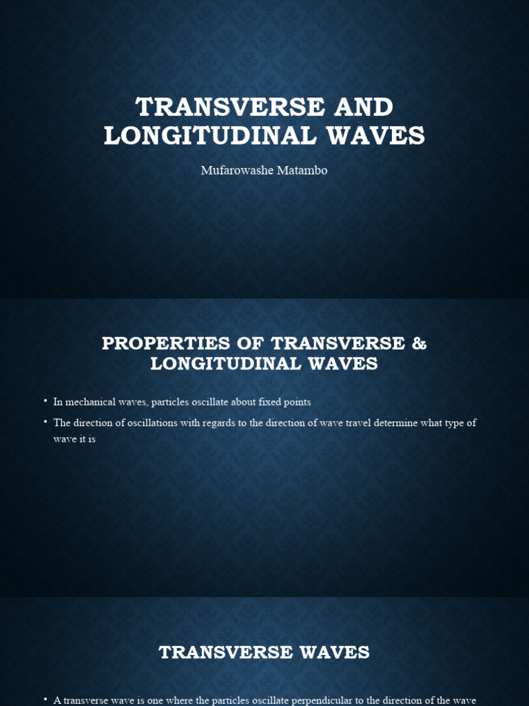 Transverse and Longitudinal Waves | PDF