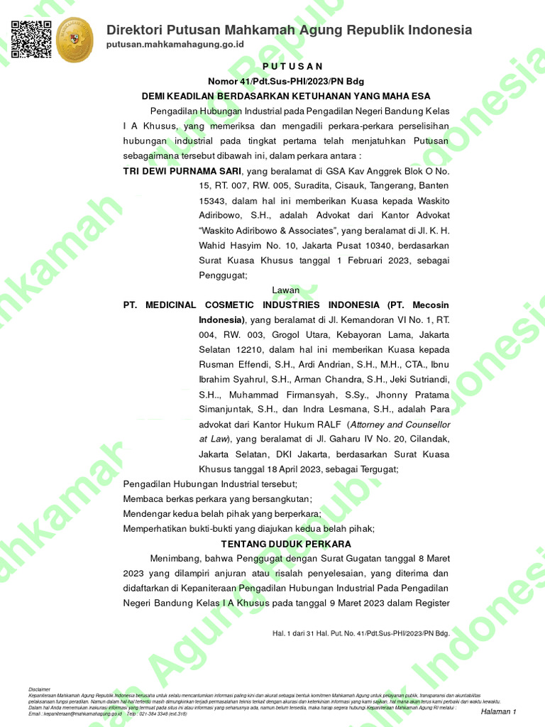 Putusan 41 PDT - Sus-Phi 2023 PN BDG 20231127140850 | PDF