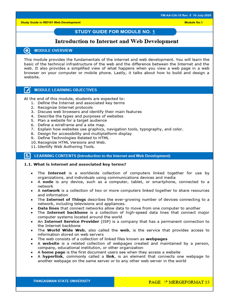 Module 01 Intro To Internet and Web | Download Free PDF | World Wide ...