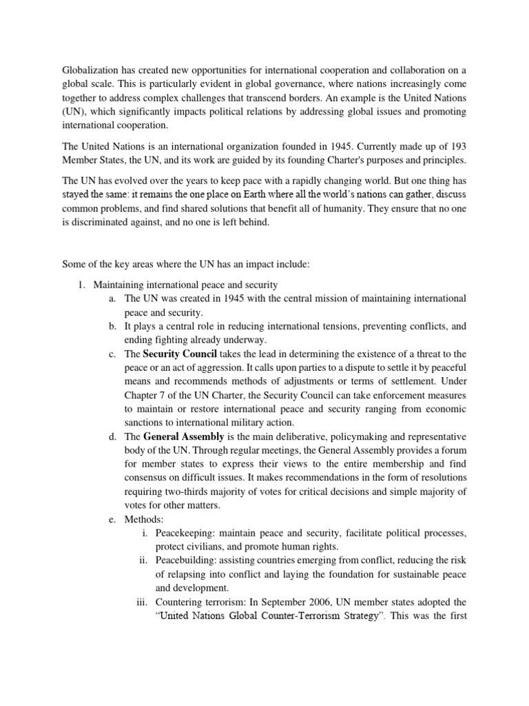 Political Implications of Globalization | PDF | United Nations ...