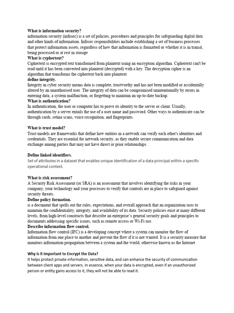 What Is Information Security Pdf Information Security Encryption