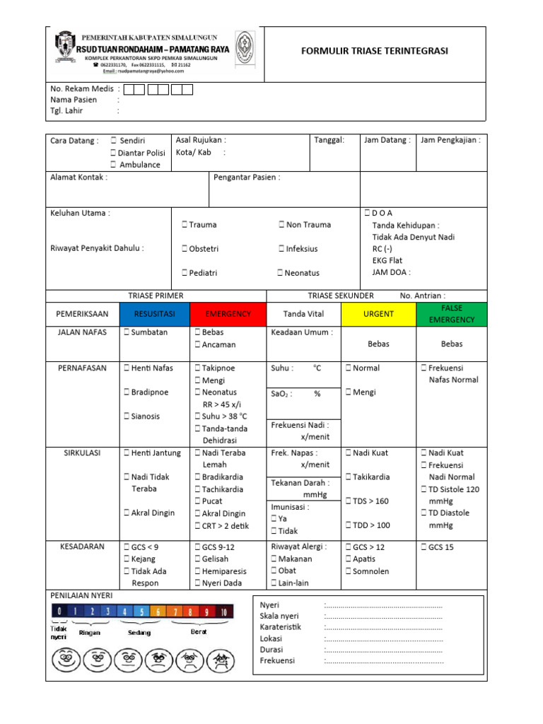 Formulir Triase Terintegrasi | PDF