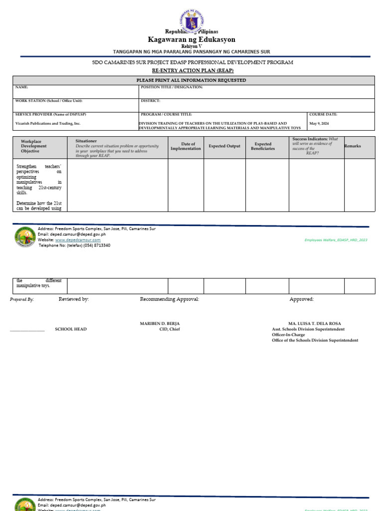 Re Entry Plan Play Based | PDF | Behavior Modification