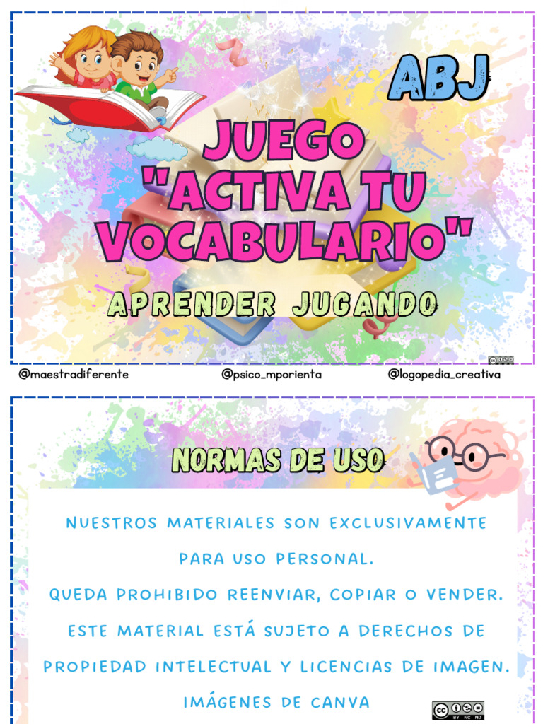 Juego Activa Tu Vocabulario | PDF