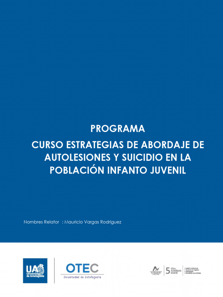 Programa de Curso OTEC | PDF | Suicidio | Evaluación