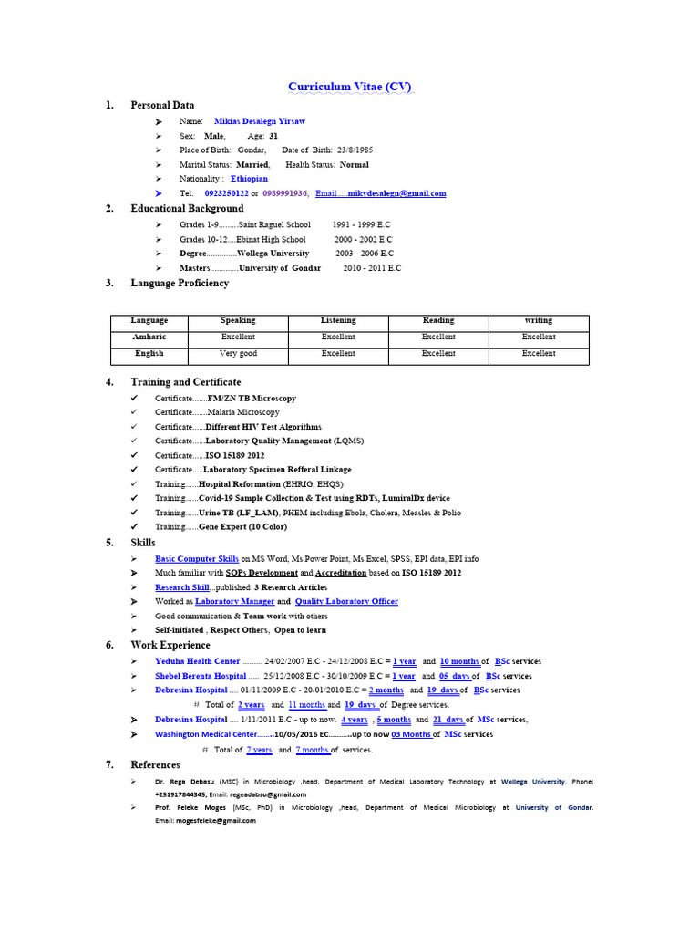 Miky Microbiology MSC CV 2024-2025 | PDF | Science & Mathematics