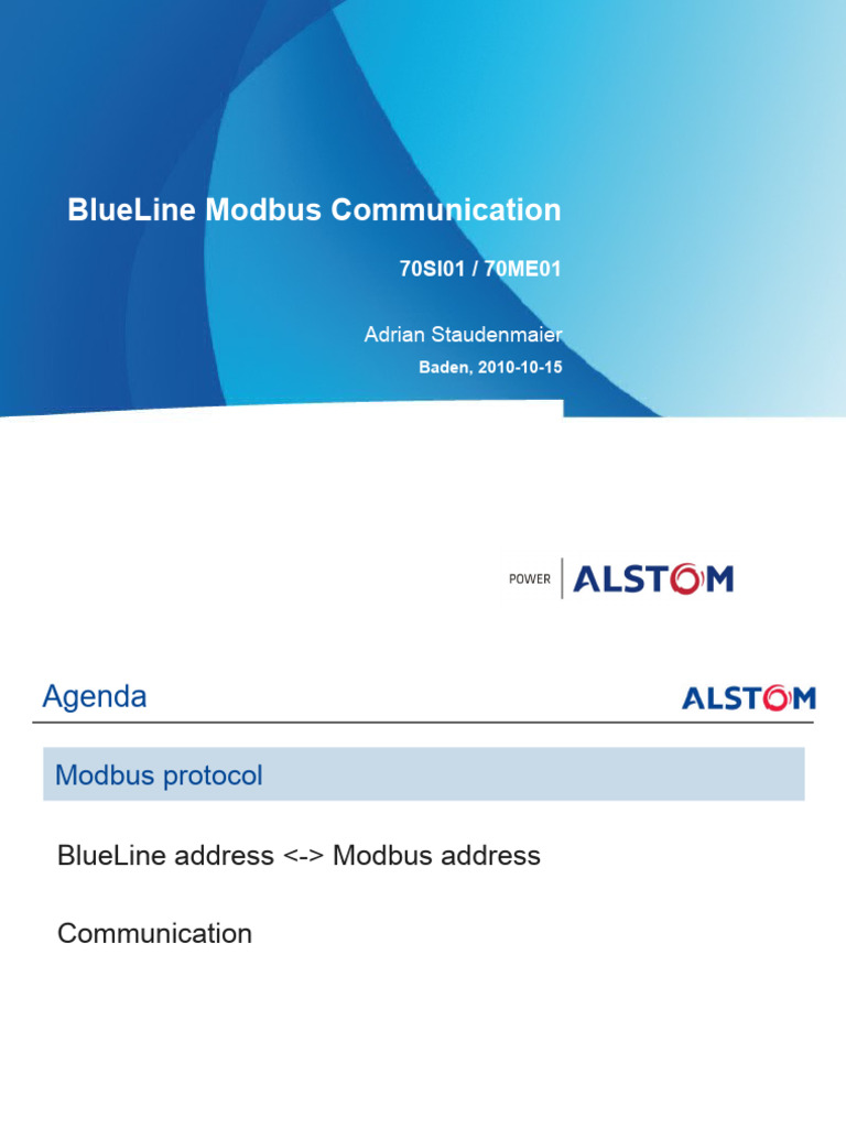 Blueline Modbus Communication Pdf Telecommunications Computing