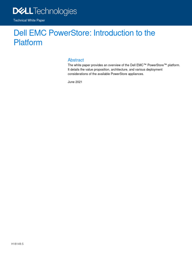 Dell EMC PowerStore Introduction To The Platform | PDF | Solid State ...
