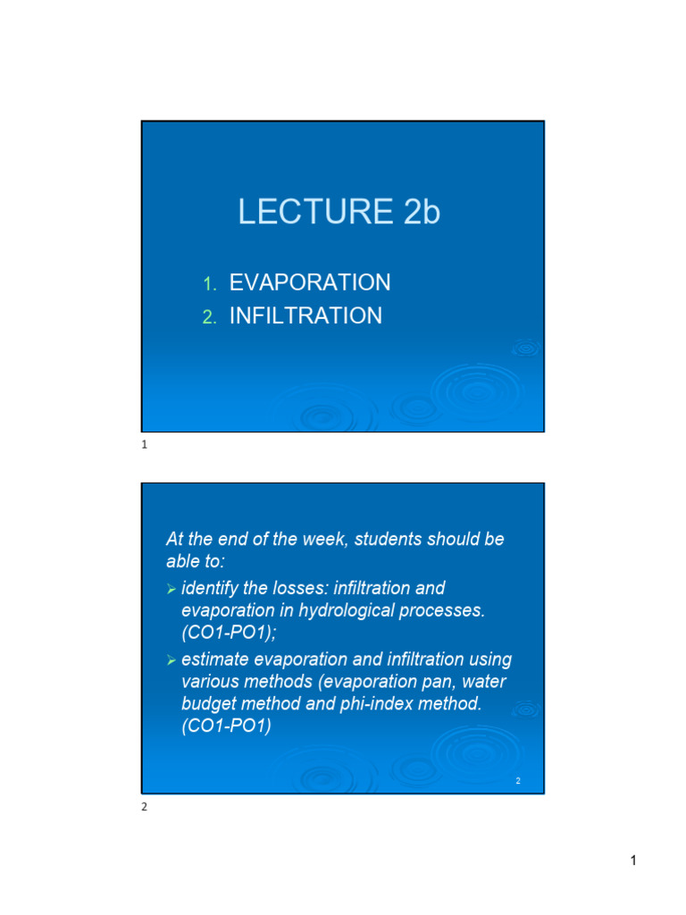 EH L2b Evaporation Infiltration | PDF | Evaporation | Humidity