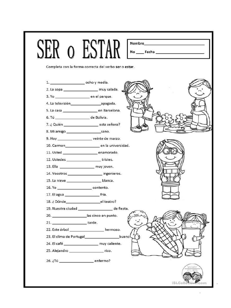 Ejercicios Ser y Estar | PDF