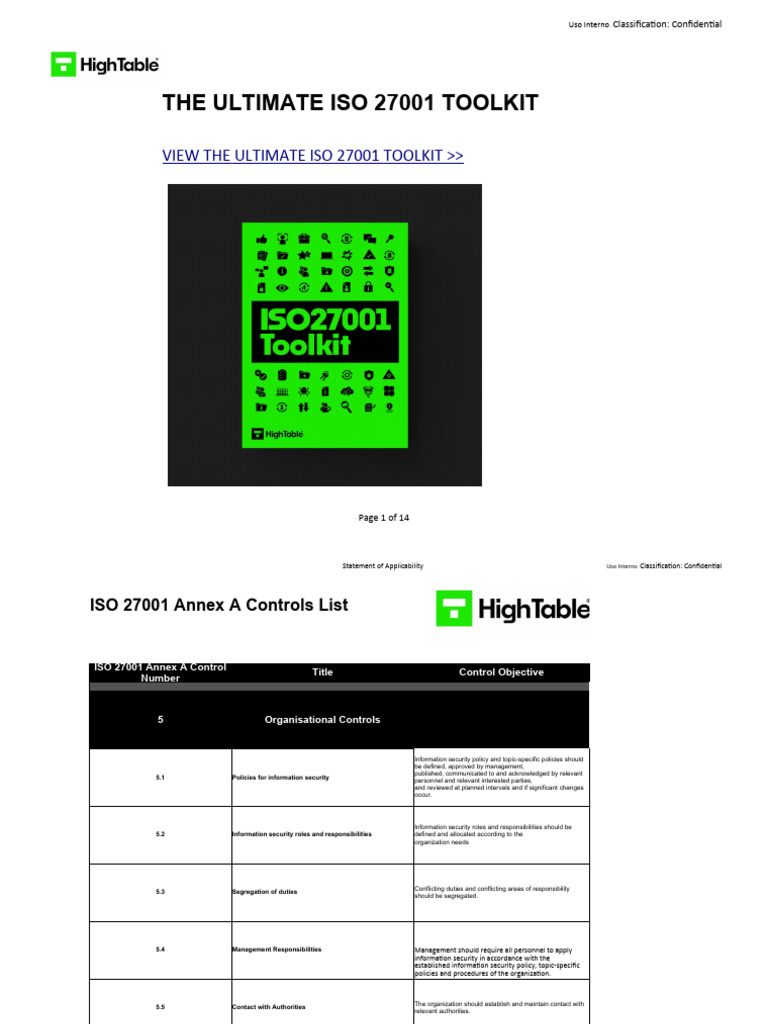 ISO 27001 Annex A Controls Overview | PDF | Information Security | Security