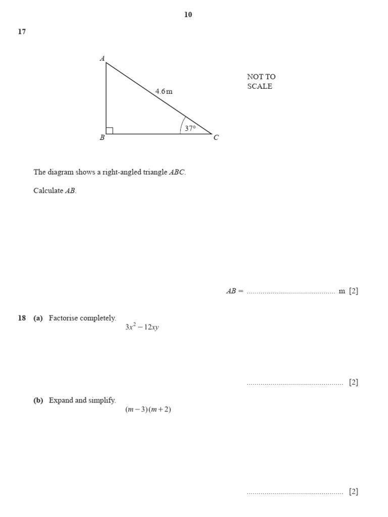 Trigonometry Past Paper | Download Free PDF | Triangle | Euclidean Plane Geometry