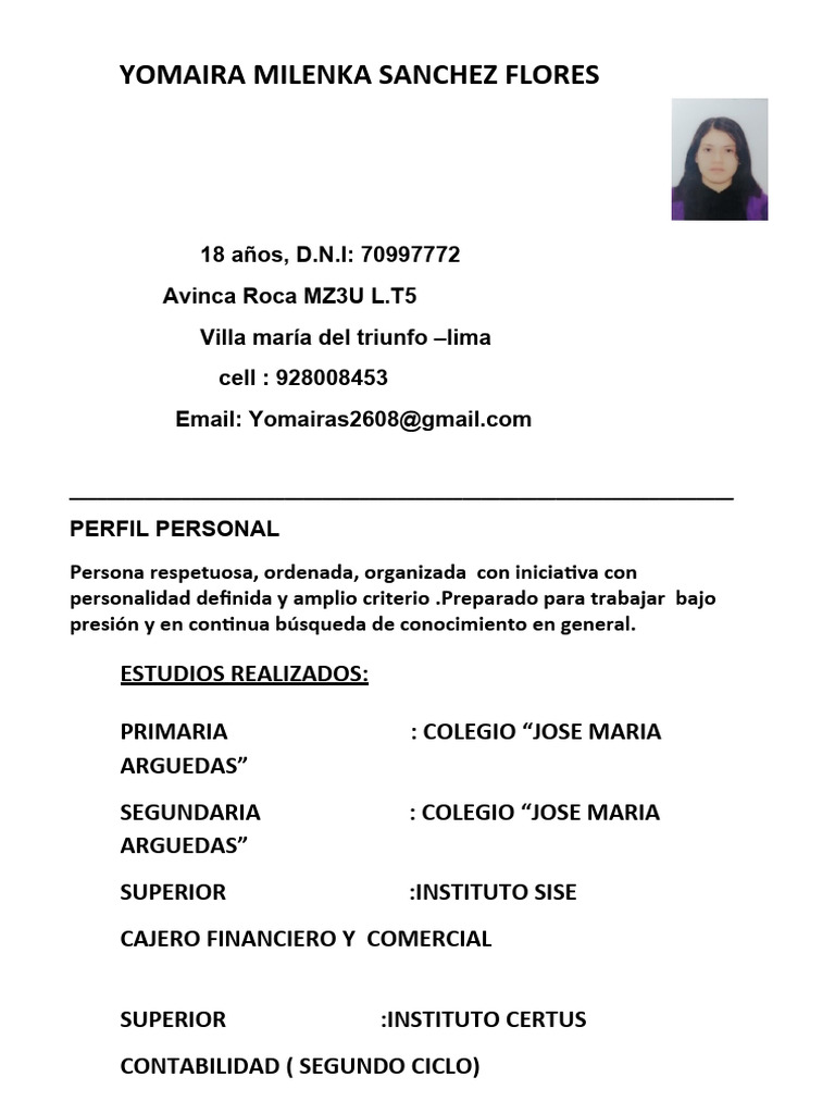 Yomaira Sanchez Flores | PDF | Crecimiento personal y profesional | Negocios