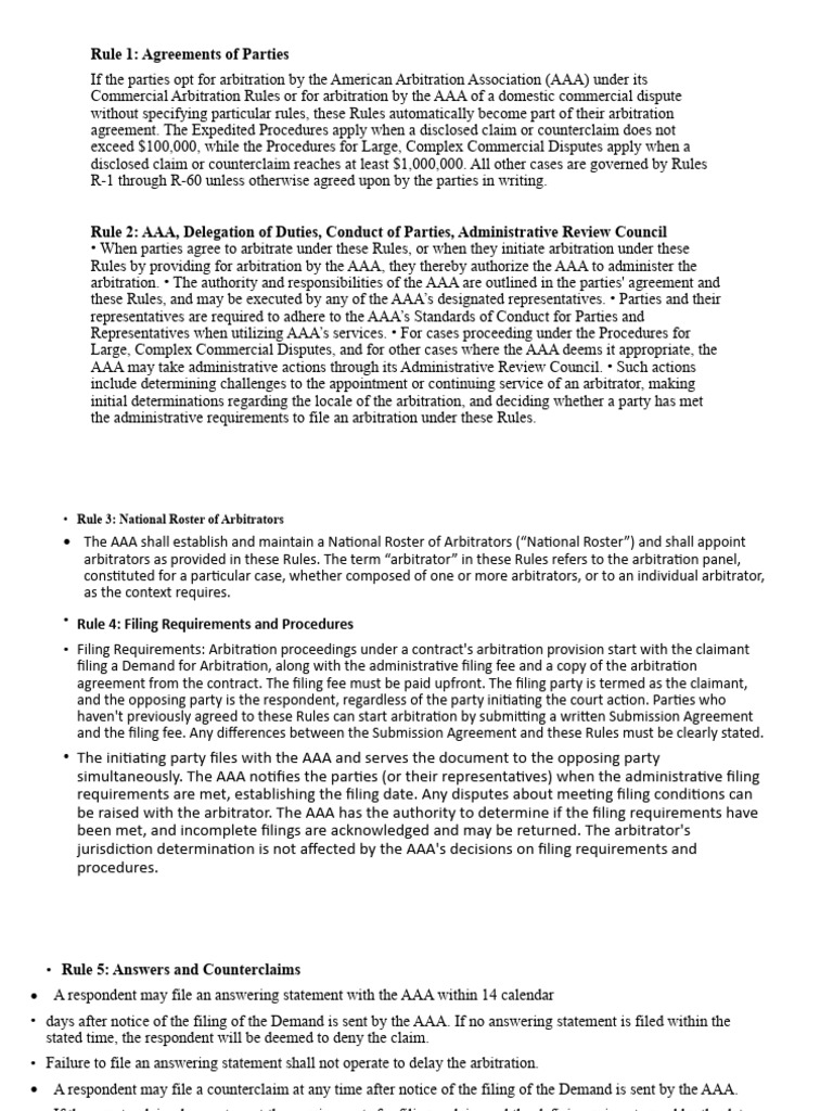 Aaa Rules | PDF | Arbitration | Arbitral Tribunal