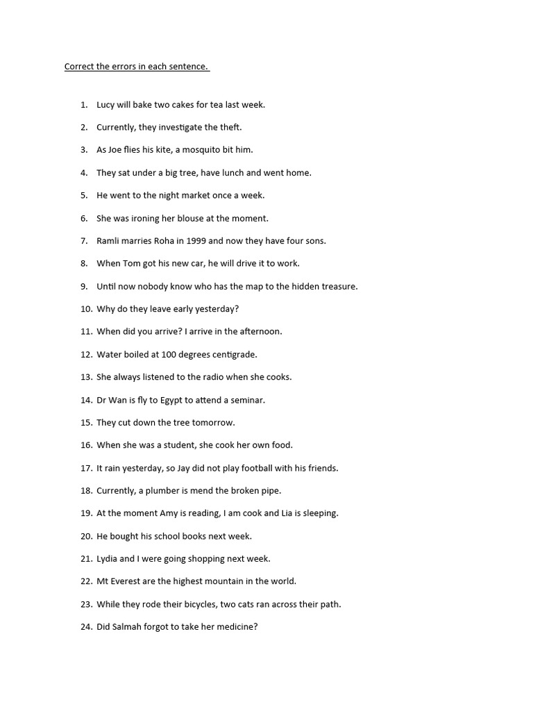 Tenses 2 Worksheet | PDF