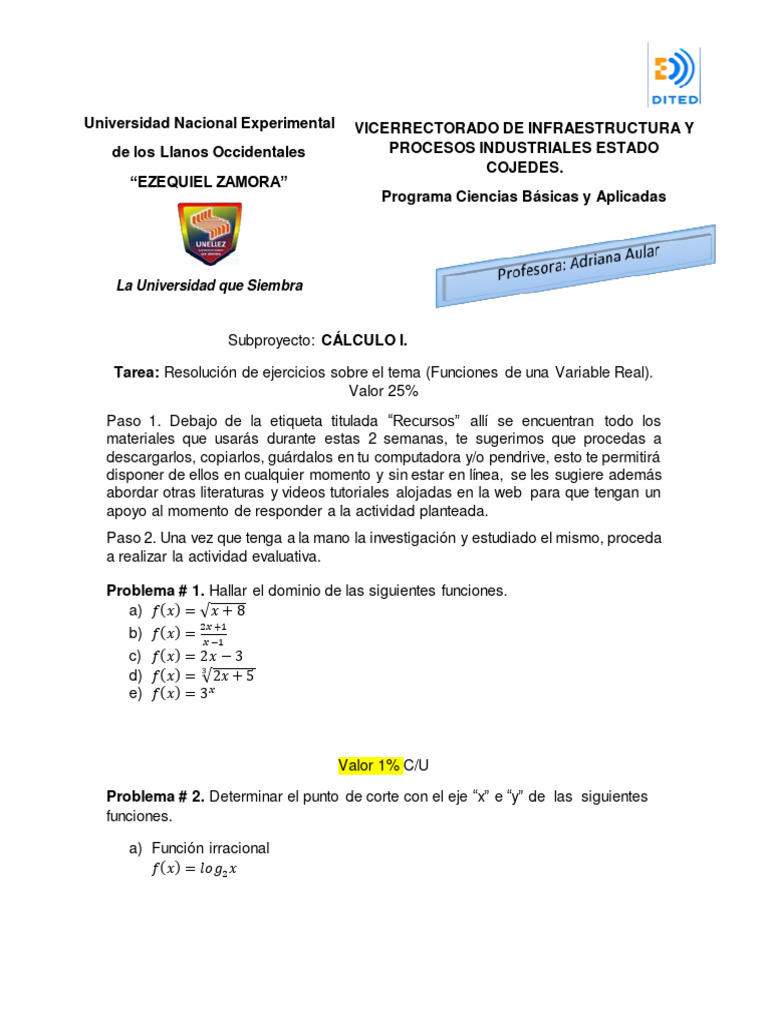 Ejercicios M2 | PDF | Función (Matemáticas) | Matemáticas