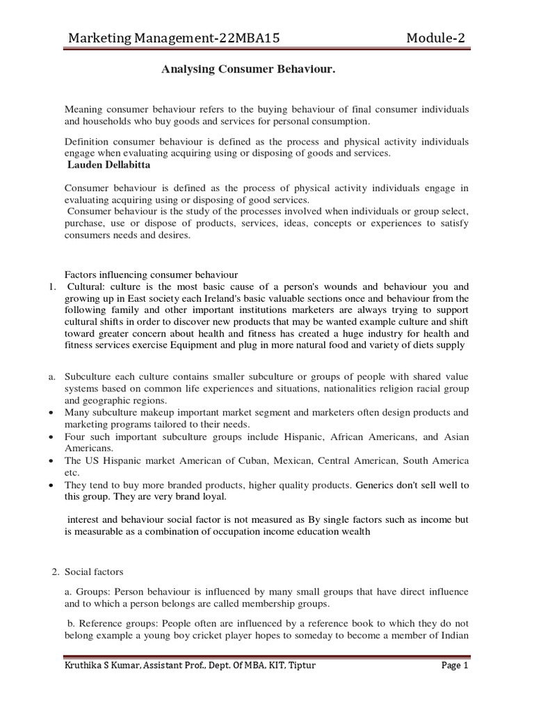 MM-Module 2 | PDF | Consumer Behaviour | Behavior