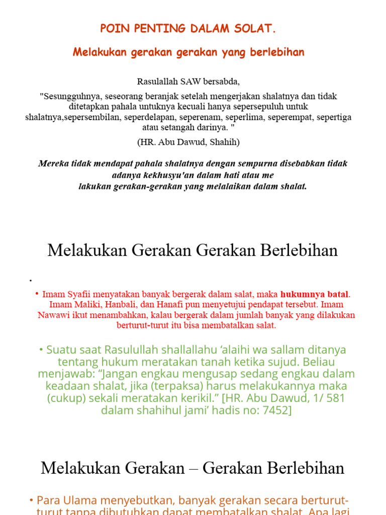 Poin Penting Dalam Solat | PDF