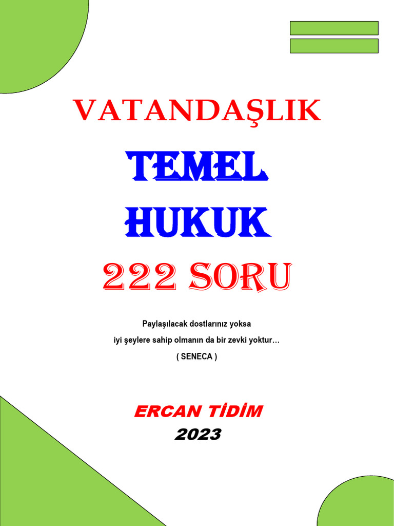 222 Temel Hukuk Sorusu Ercan TİDİM | PDF