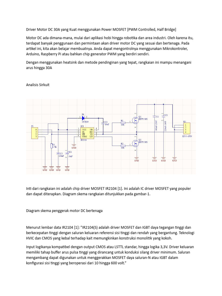Driver Motor DC 30A dengan MOSFET | PDF | Komputer