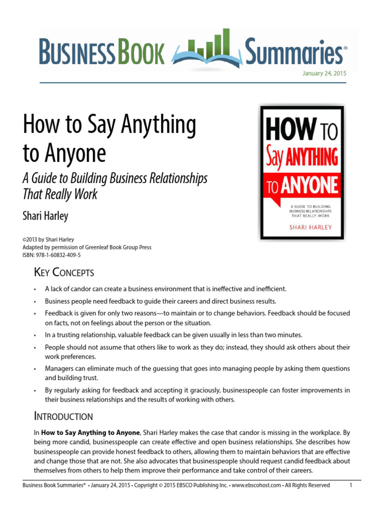 How To Say Anything To Anyone | PDF | Behavior | Copyright
