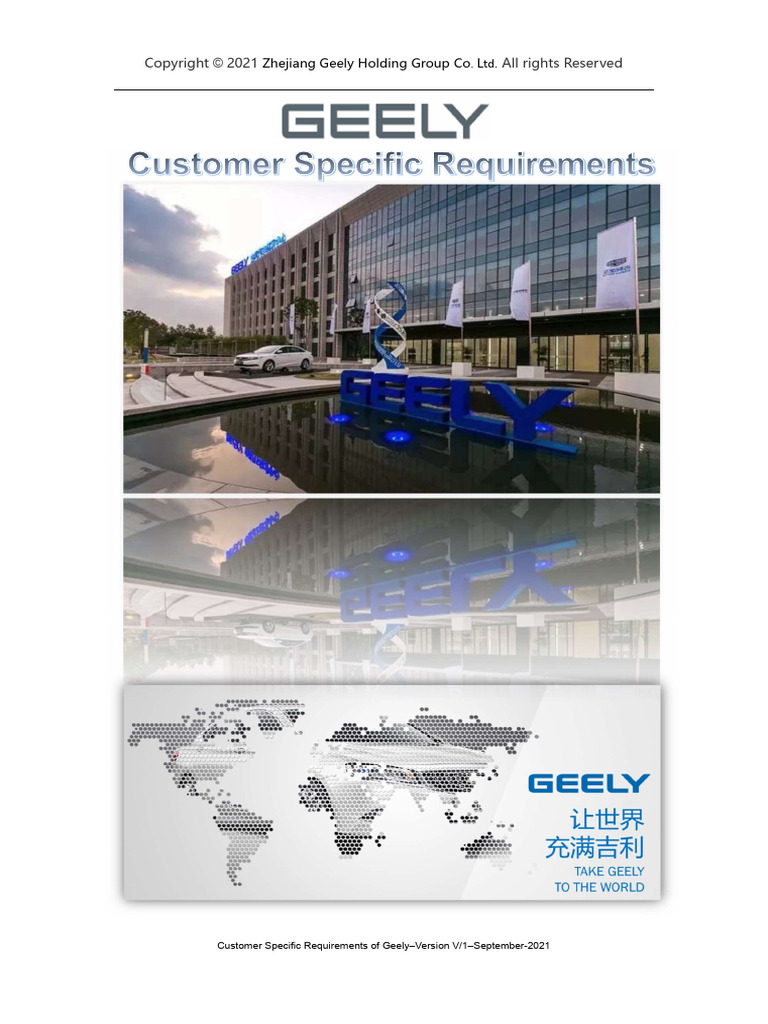 Geely Customer Specific Requirments For IATF 16949 2016 - September ...